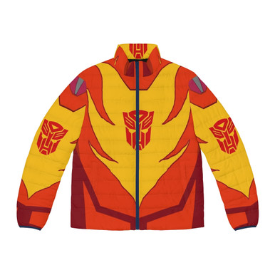 Transformers G1 Hot Rod Flames Puffer Jacket | Autobot Rodimus Prime ...