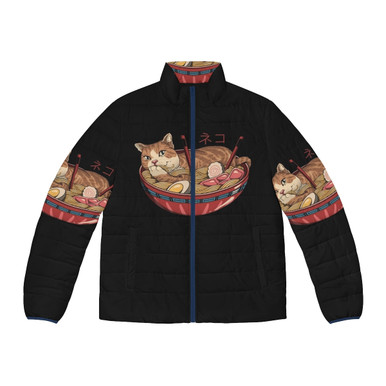 Neko Ramen V2 Puffer Jacket - Cozy Japanese Streetwear - nerdoutloudpod
