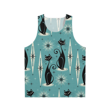 Retro Mid Century Atomic Cats Unisex Tank Top - nerdoutloudpod