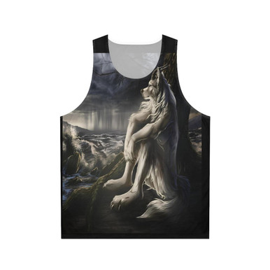 Werewolf Meme Unisex Tank Top - Funny Sitting Wolf Mirror Design ...