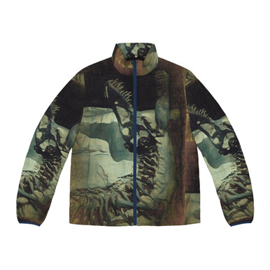Prehistoric Bite Me Puffer Jacket | Dinosaur Fossil Bones Design ...
