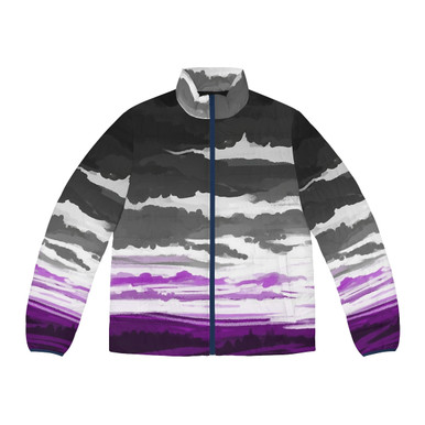 Asexual Pride Flag Puffer Jacket | Celebrate Your Identity - nerdoutloudpod