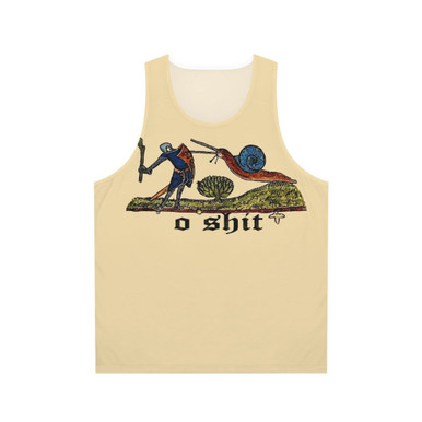 Medieval Knight Fights Snail Unisex Tank Top - nerdoutloudpod