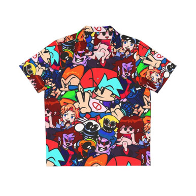 Friday Night Funkin FNF Collage Pattern Hawaiian Shirt - nerdoutloudpod