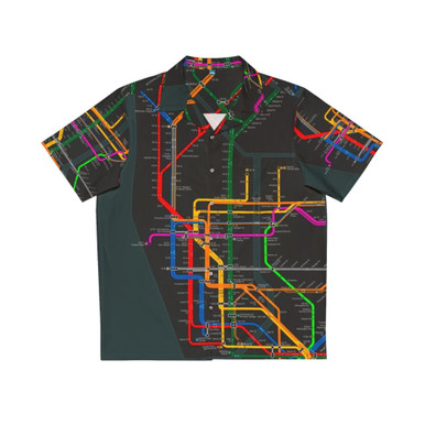 Vibrant NYC Subway Map Hawaiian Shirt - nerdoutloudpod