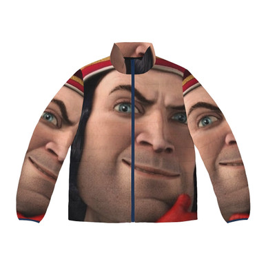 Lord Farquaad Inspired Shrek Meme Puffer Jacket - nerdoutloudpod