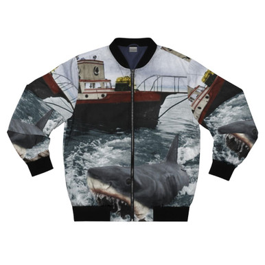 Jaws Shark Bomber Jacket - nerdoutloudpod