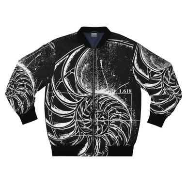 Fibonacci Sequence Nautilus Shell Bomber Jacket - nerdoutloudpod