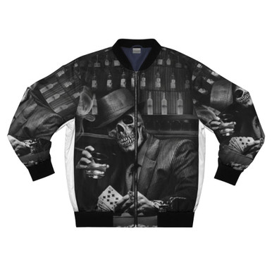Gangster Death Skeleton Bomber Jacket - nerdoutloudpod
