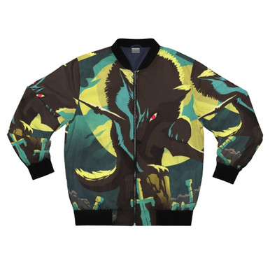 Dark Souls Inspired Sif the Great Grey Wolf Bomber Jacket - nerdoutloudpod