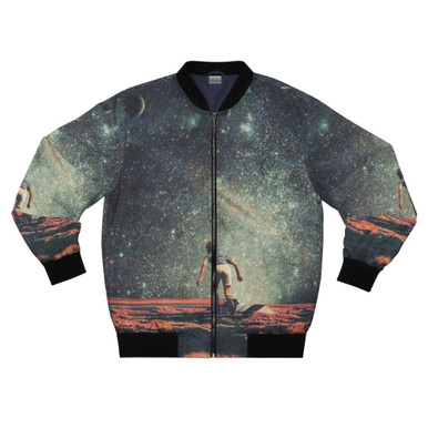 Vintage Nostalgia Bomber Jacket: Retro Collage Design - nerdoutloudpod