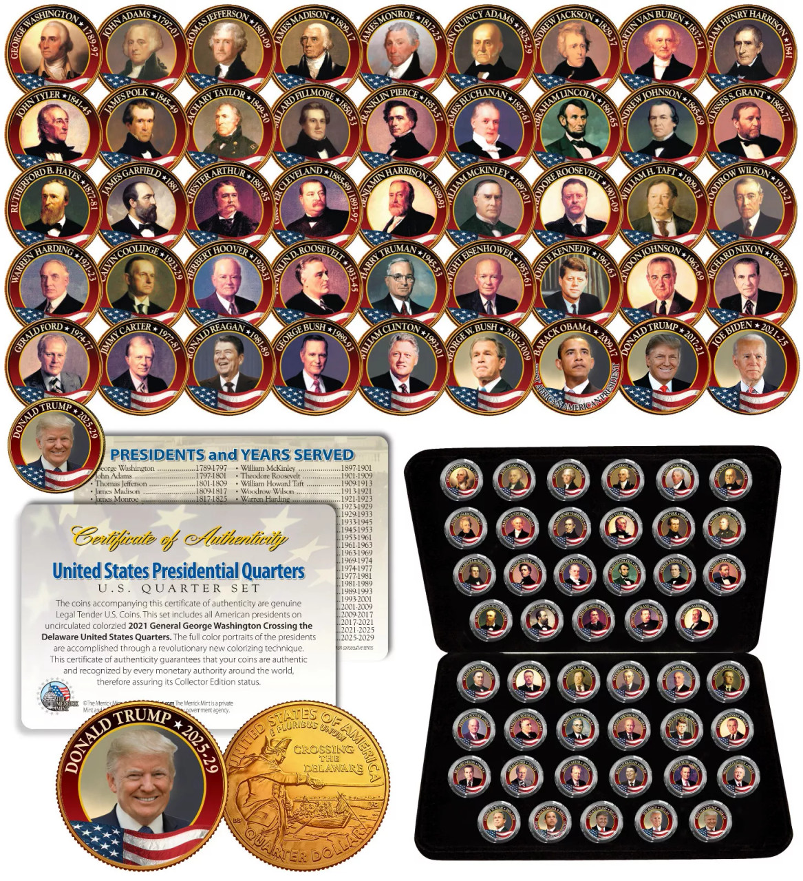 Presidential Colorized & 24K Gold Plated U.S. State Quarter Collection ...