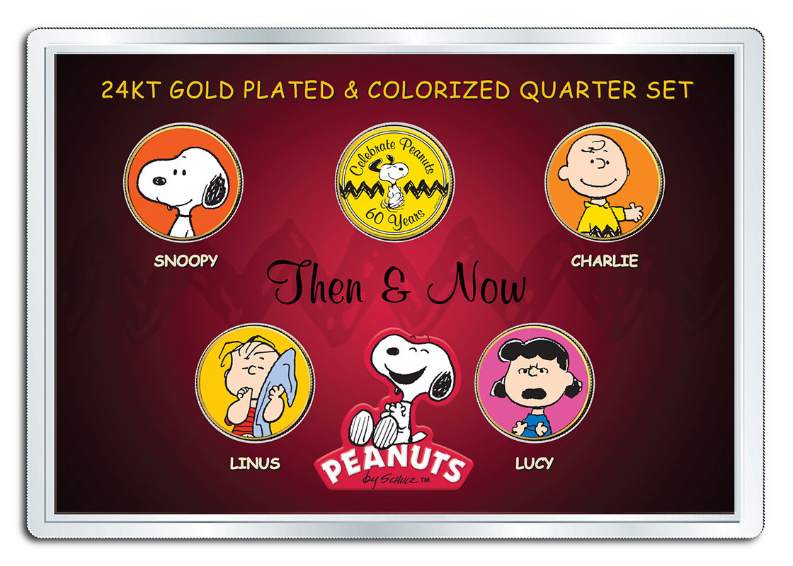 Peanuts Then And Now - 5 Coin Set