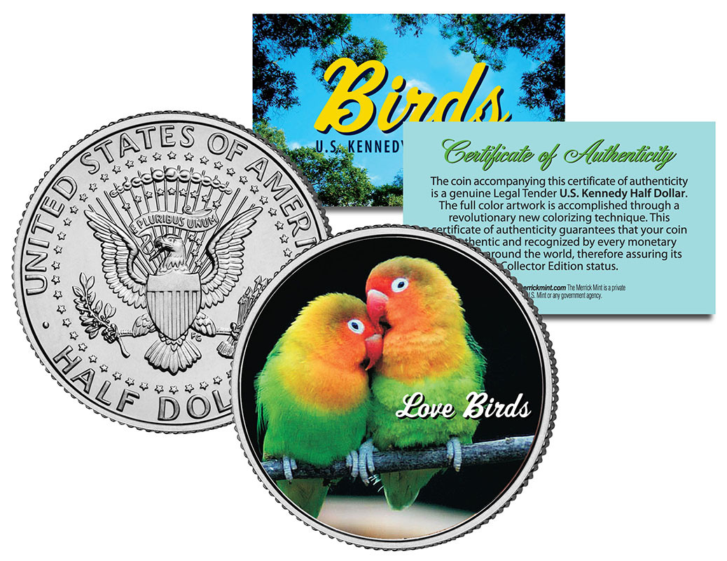 Colorized JFK Half Dollar Bird Coins