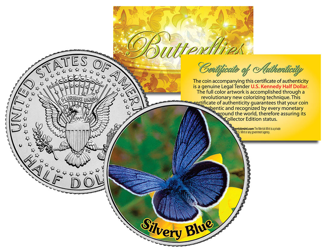 Colorized Individual JFK Half Dollar Butterfly Coins