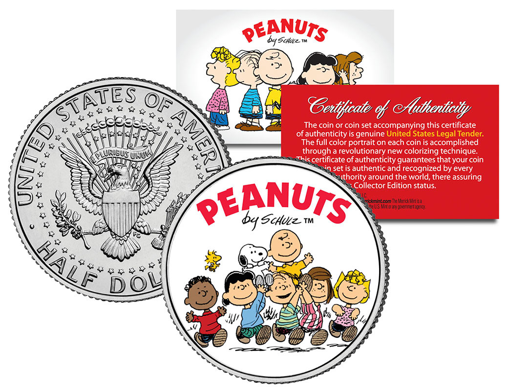 Colorized JFK Half Dollar Peanuts Coins