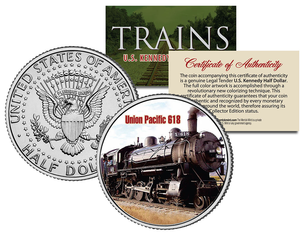 Colorized JFK Half Dollar Train Coins