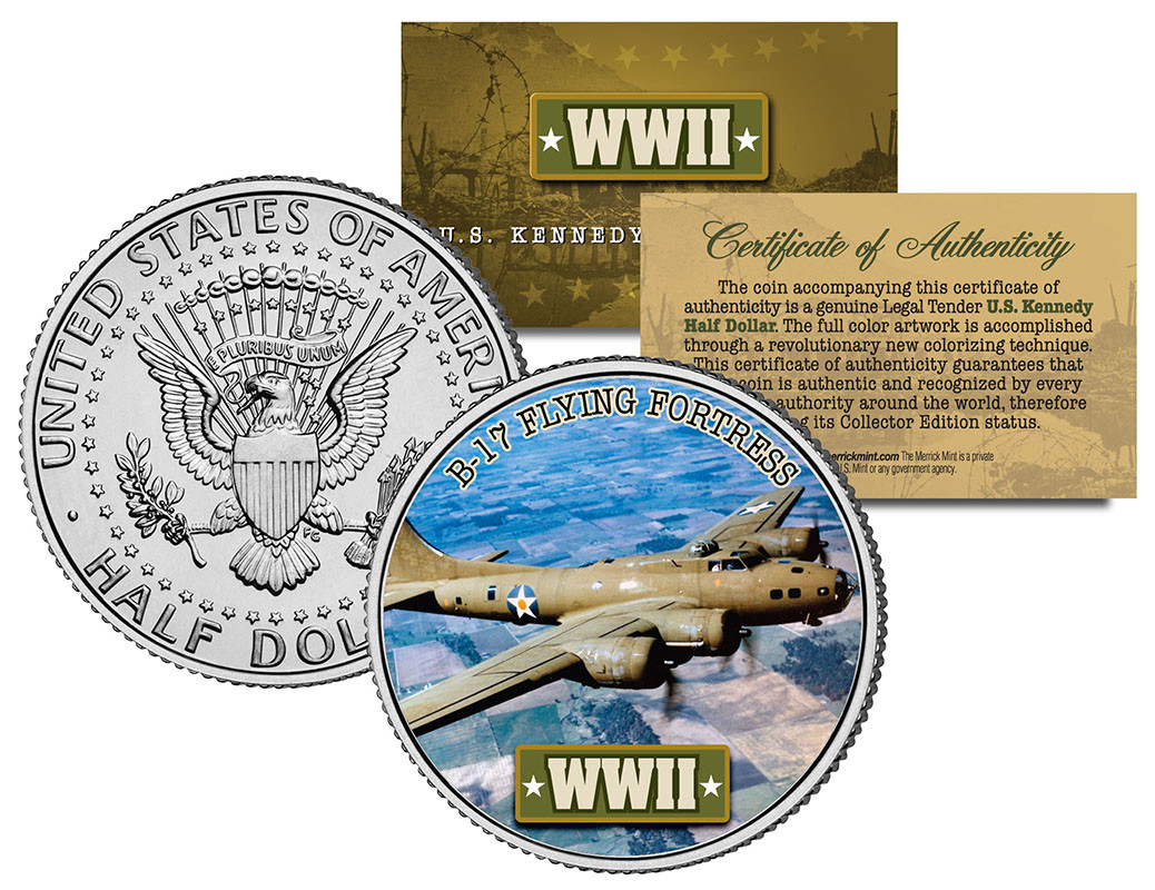 Colorized JFK Half Dollar World War II Coins