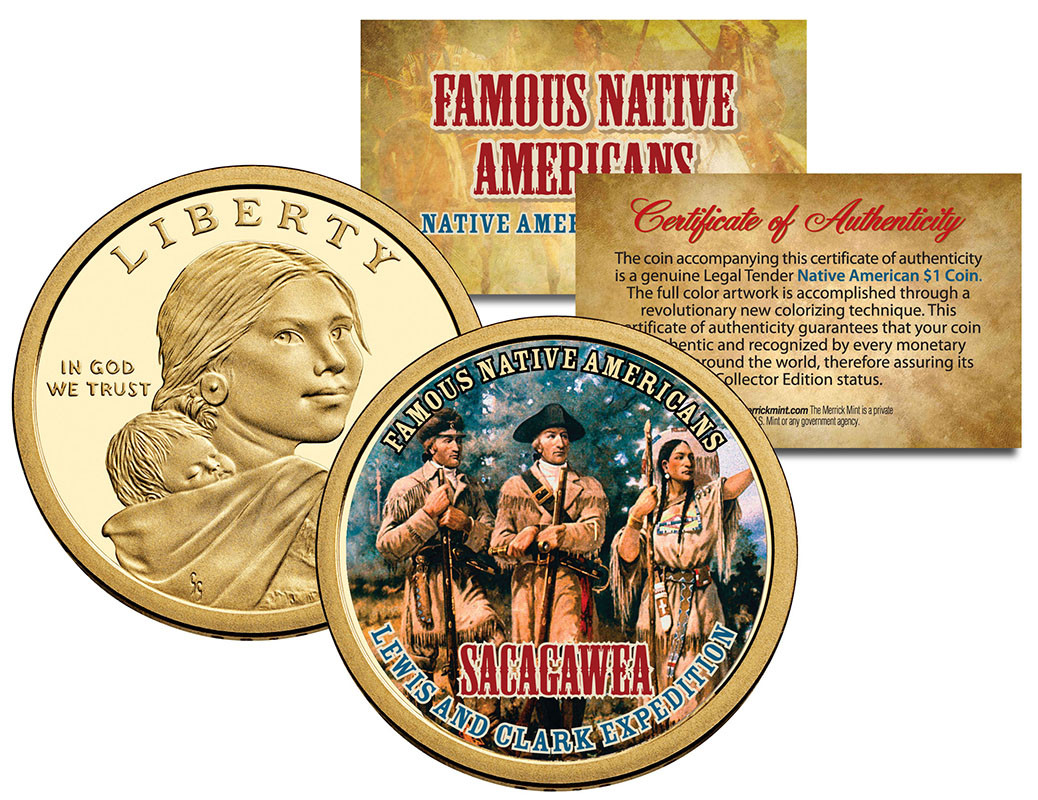 Individual Colorized Sacagawea Dollar Famous Native Americans Coins