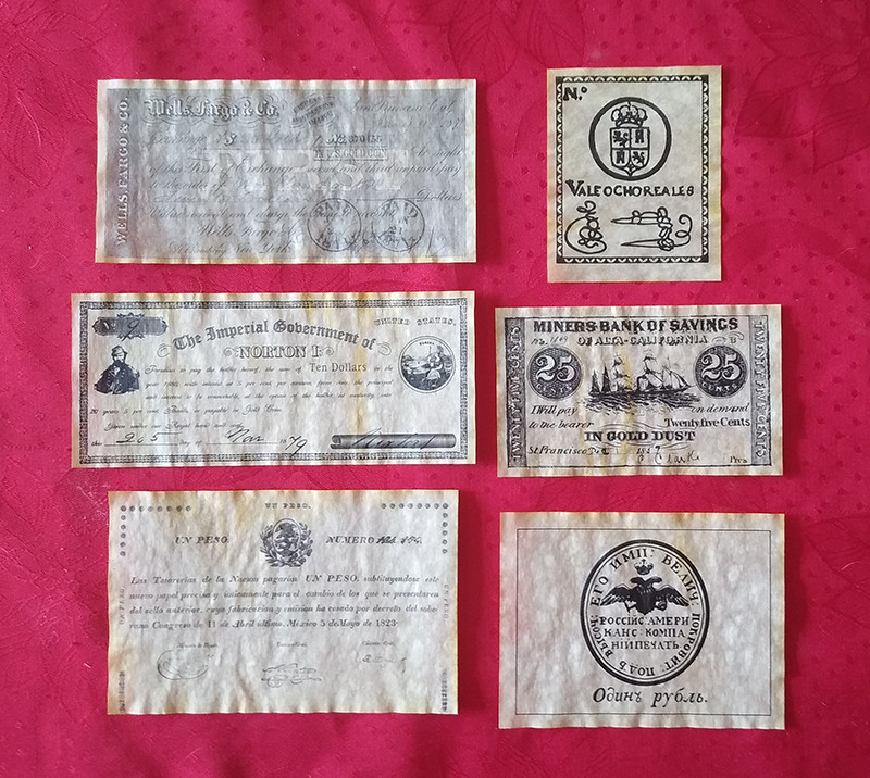 California Currency Reproductions 1782-1879