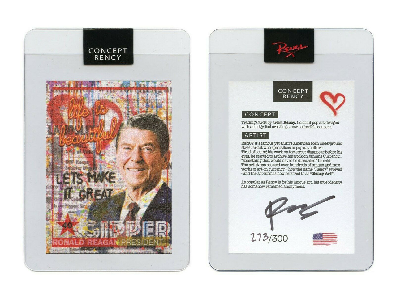 Rency Presidential Pop Art Ronald Reagan Diamond Dust Trading Card S/N ...