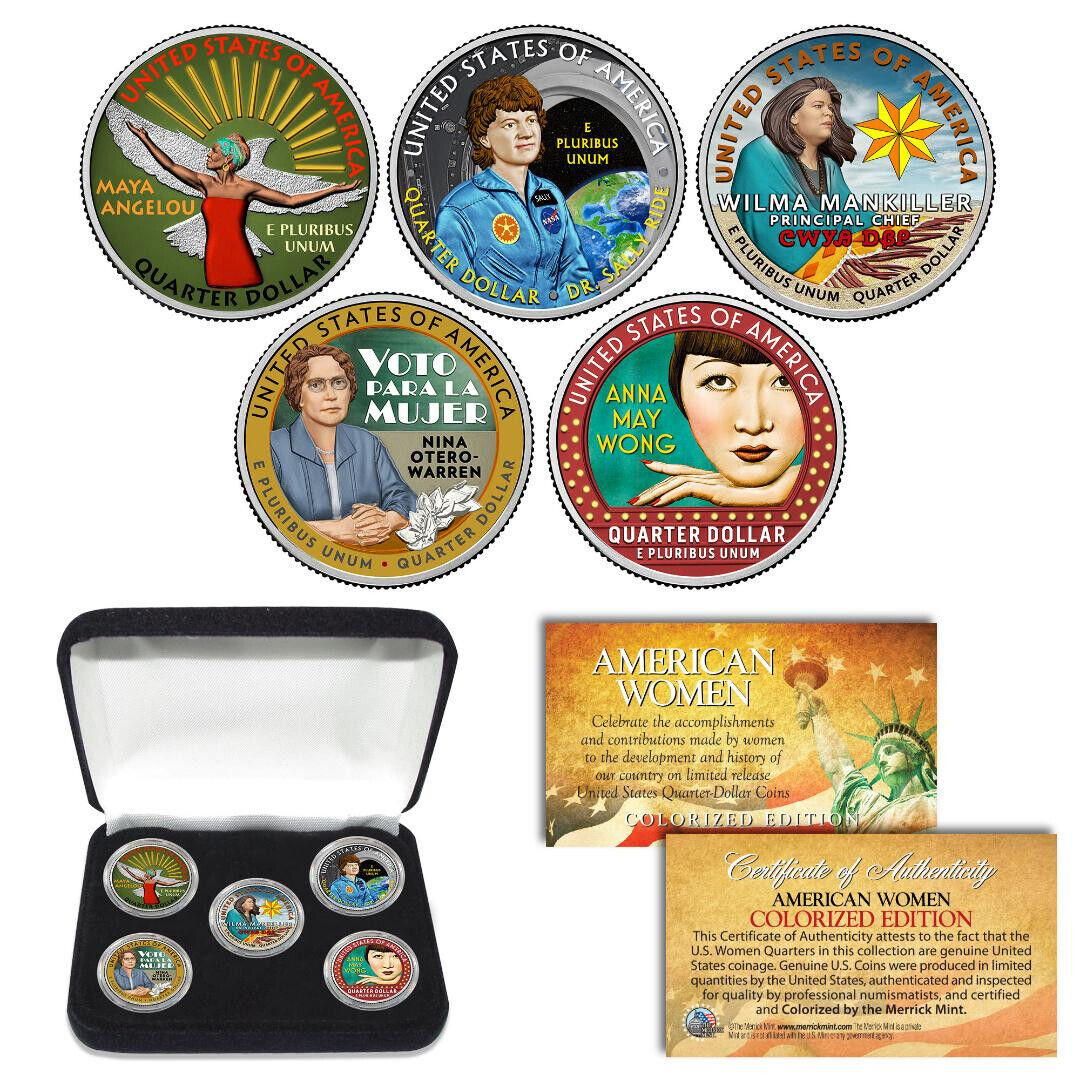 2022 COLORIZED American Women Quarters U.S. Mint 5 Coin Full Set in Case