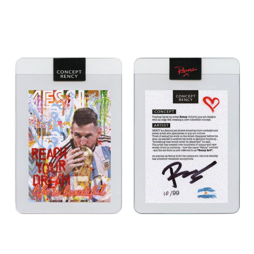LIONEL MESSI Life is Beautiful DIAMOND Dust Card Signed & S/N of 99 ...