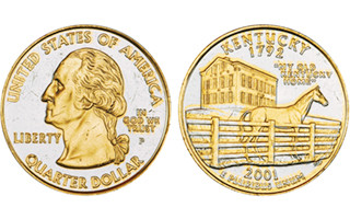 24K Gold Plated State Quarter 56 Coin Set 1999-2009 in Air-Tites ...
