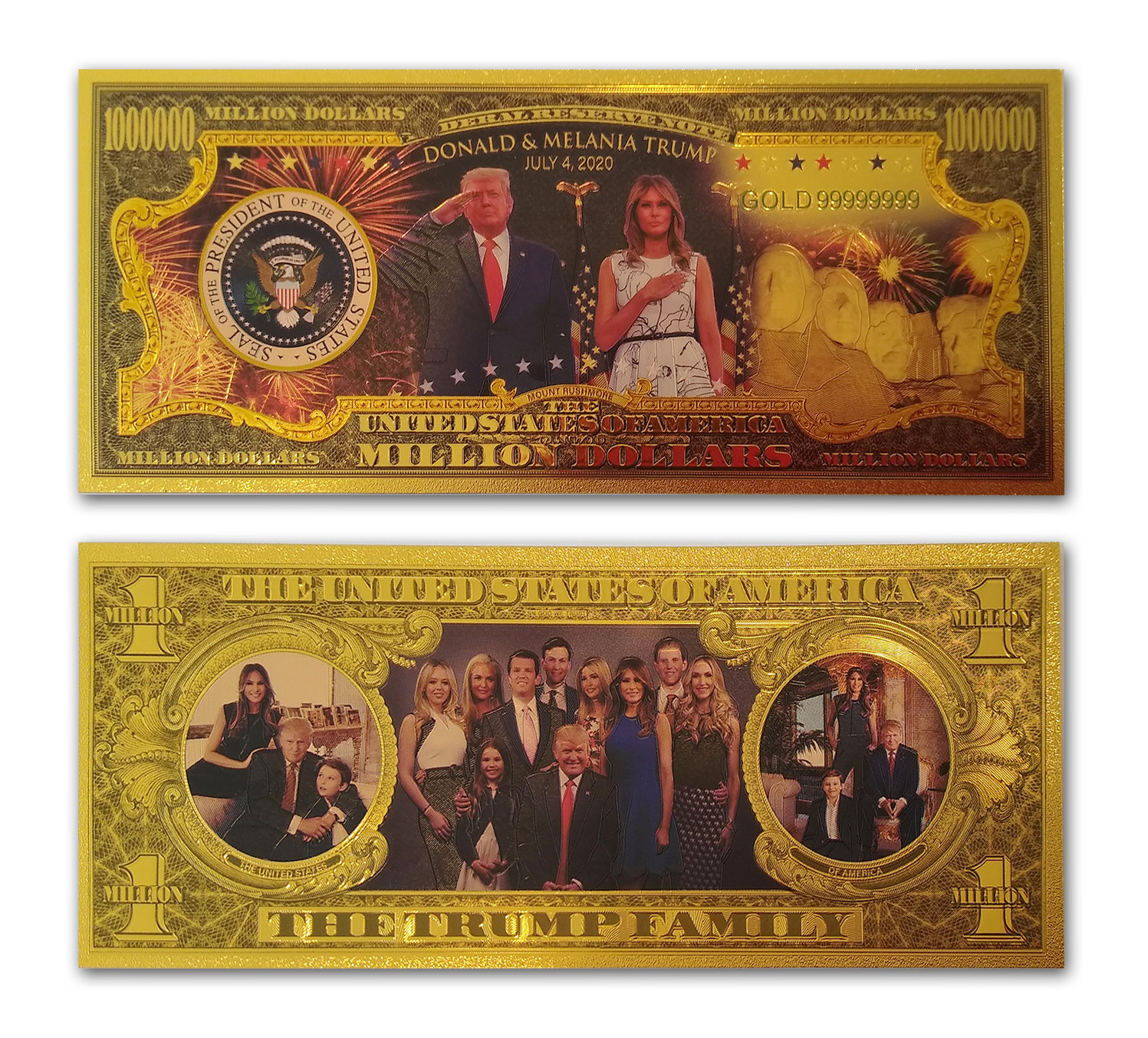 President Trump Novelty Coins & Gold Bills