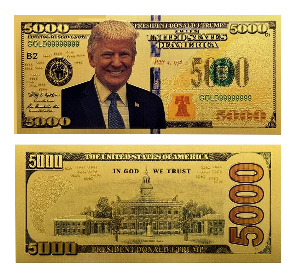 President Trump Novelty Coins & Gold Bills