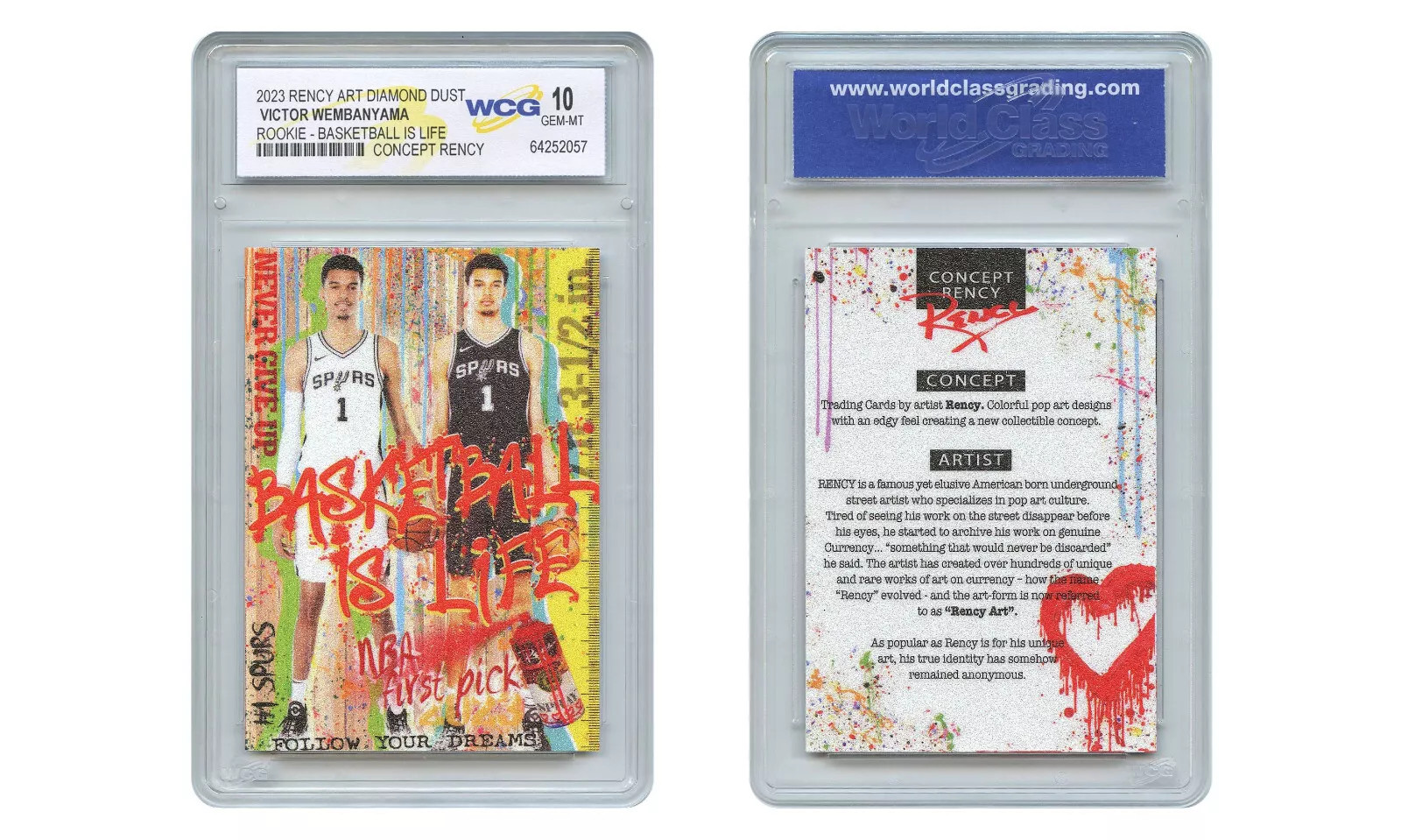 2023 VICTOR WEMBANYAMA Basketball is Life DD Rency Art Rookie Card ...