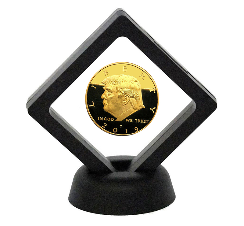 President Trump 24K Gold Plated Tribute Coin in 3D Floating Display