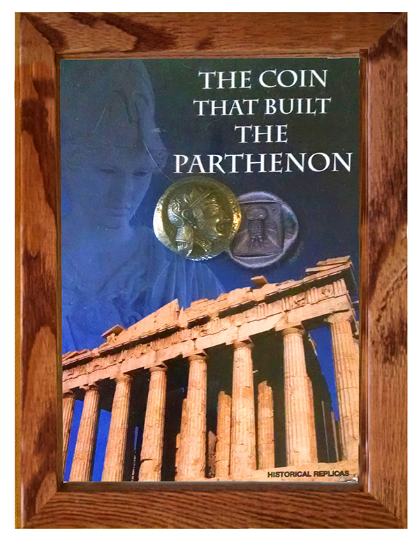 The Coin That Built The Parthenon Historical Replica Coin in 5" x 7" Frame