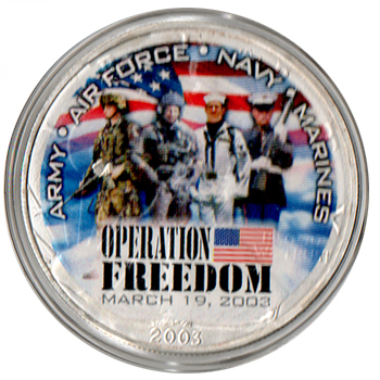 Operation Freedom Soldiers Commemorative Silver Eagle in Case