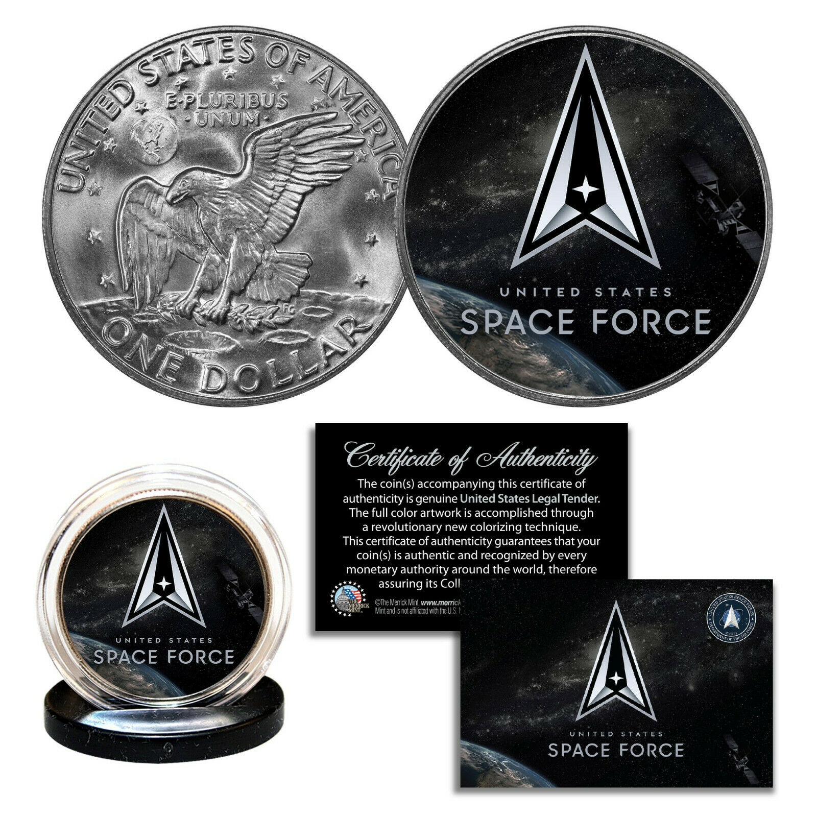 Space Force USSF Official Logo Colorized Ike Dollar