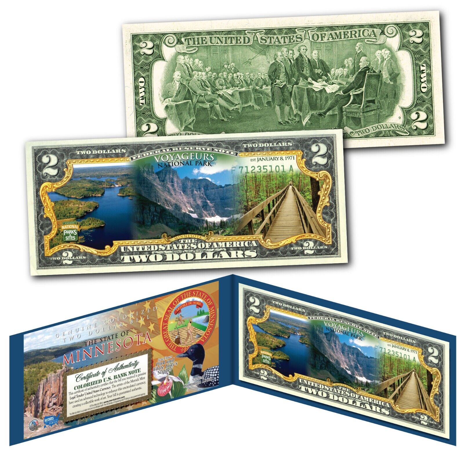 VOYAGEURS NATIONAL PARK Minnesota Genuine Legal Tender $2 Bill
