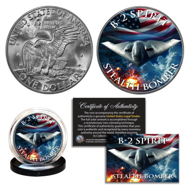 THE B-2 SPIRIT STEALTH BOMBER War Plane Official IKE Eisenhower Dollar