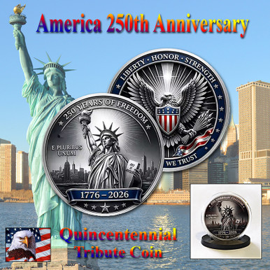 America 250 1 Oz. Tribute Coin - Liberty & Eagle Emblem