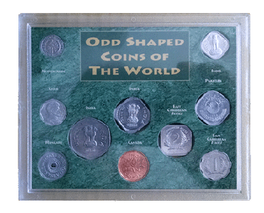 10 Odd-Shaped World Coins Set