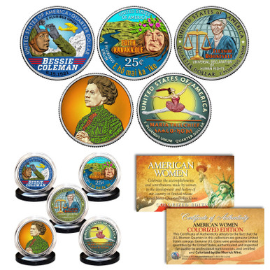2023 COLORIZED American Women Quarters U.S. Mint 5 Coin Full Set