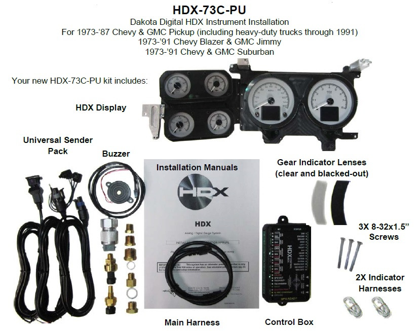 Chevy C10 Gauges Dakota Digital 73-87 C10 Chevy / GMC RTX Instrument ...