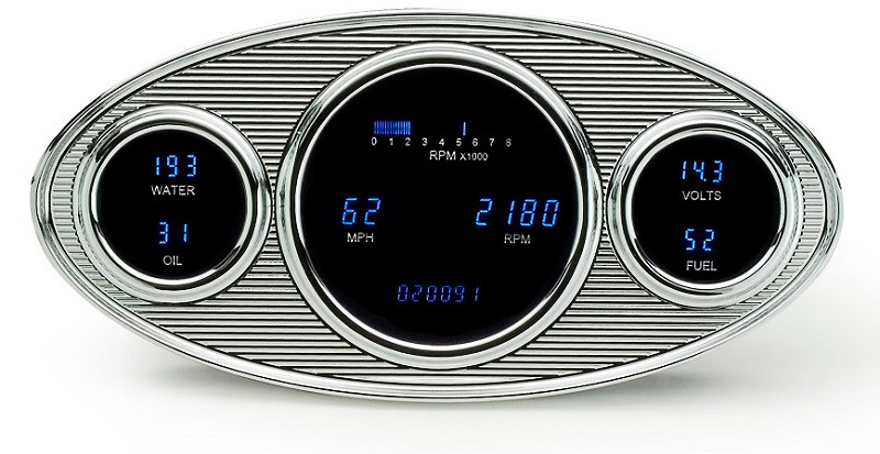 Dakota Digital Dash Classic 3 Hole Retrotech Gauge Cluster RET-2001 ...