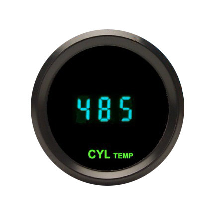 Dakota Digital Universal Round Water Temperature Gauge Teal Display ...
