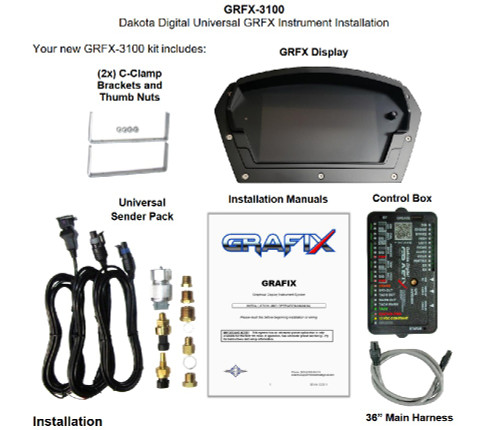 Dakota Digital Universal Competition Gauge System GRFX Instruments GRFX-3100