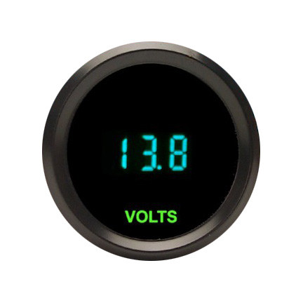 Dakota Digital Universal Mini Round Voltmeter Gauge 0-17.0 VDC Teal ...