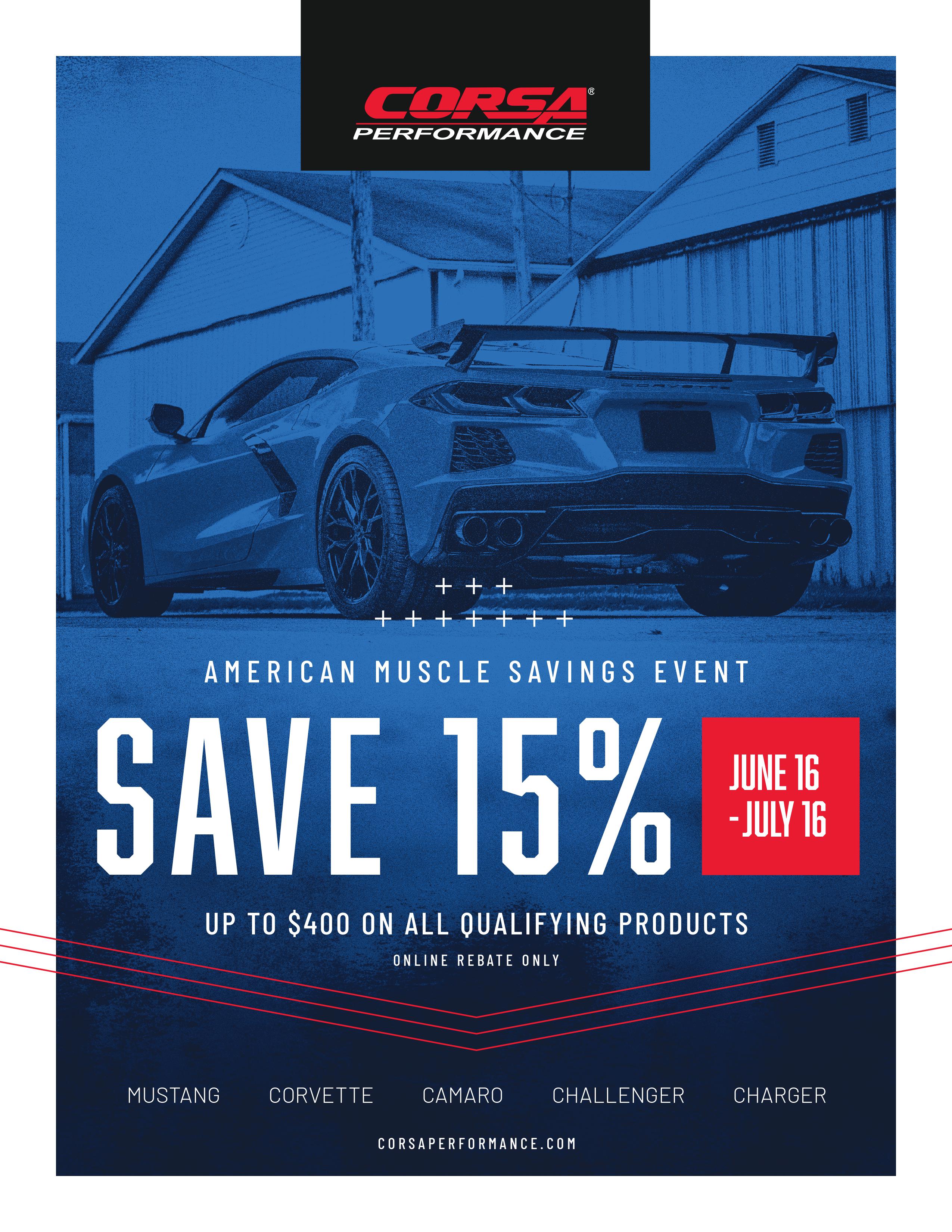 15% Manufacturer Rebate on CORSA Exhaust Systems for CTS-V, Camaro ...