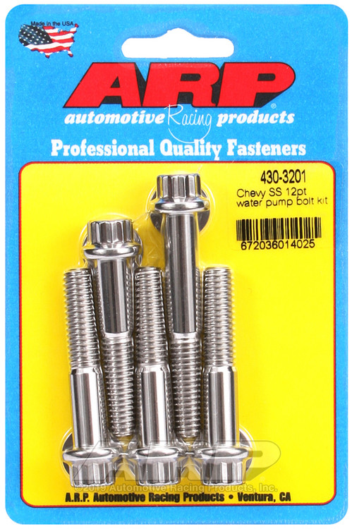 ARP SB/BB Chevy Short Water Pump SS 12pt Bolt Kit - High-Performance ...