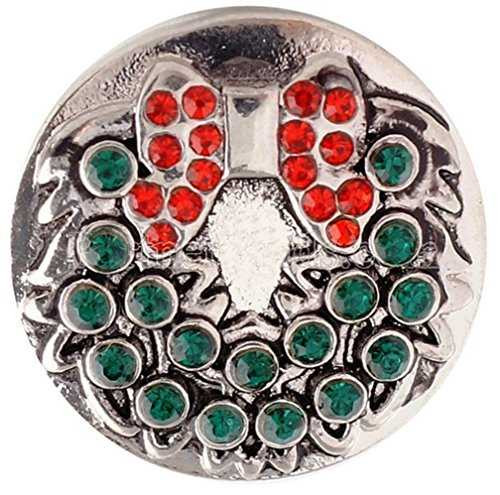 Christmas Wreath Rhinestone Snap | Snap Jewelry Ginger Charms | SnapAccents
