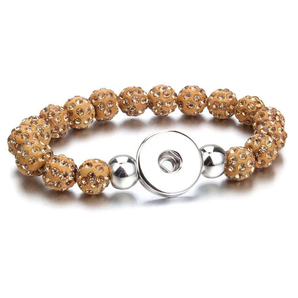 Oval Stretch Bead Snap Bracelet - Green | Snap Jewelry Ginger Charms ...