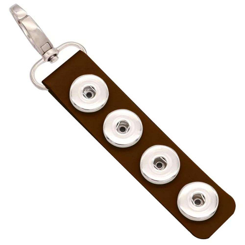 4 Snap Keychain - Brown | Snap Jewelry Ginger Charms | SnapAccents